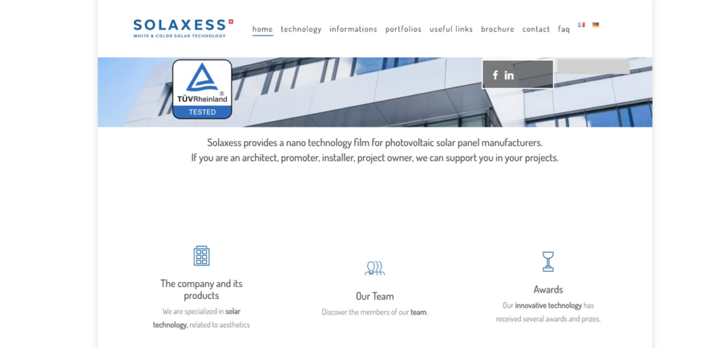SOLAXESS SA - Innovative BIPV Solutions for Modern Architecture