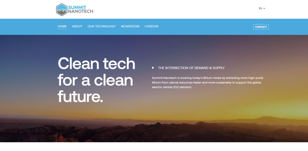 Summit Nanotech's Innovative Lithium Extraction Method