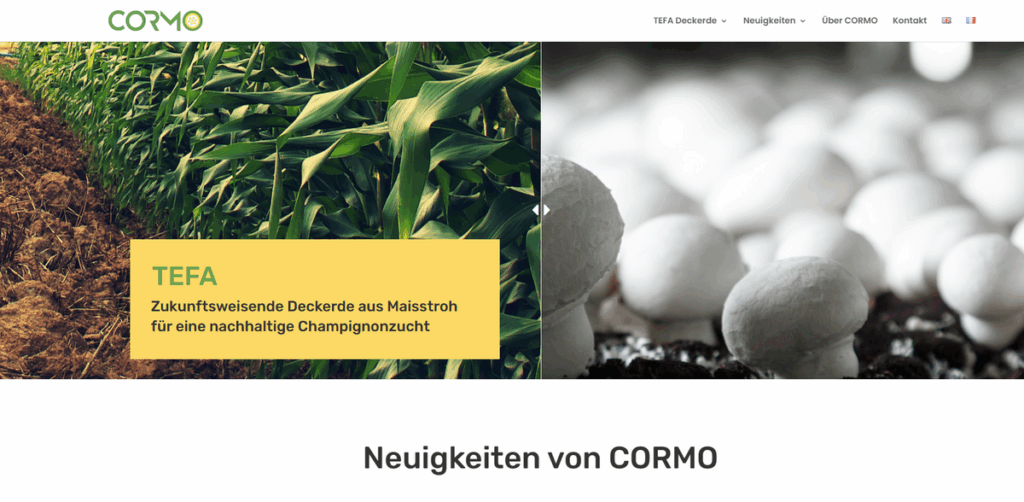 CORMO - Innovative Peat-Free Substrate for Sustainable Mushroom Cultivation