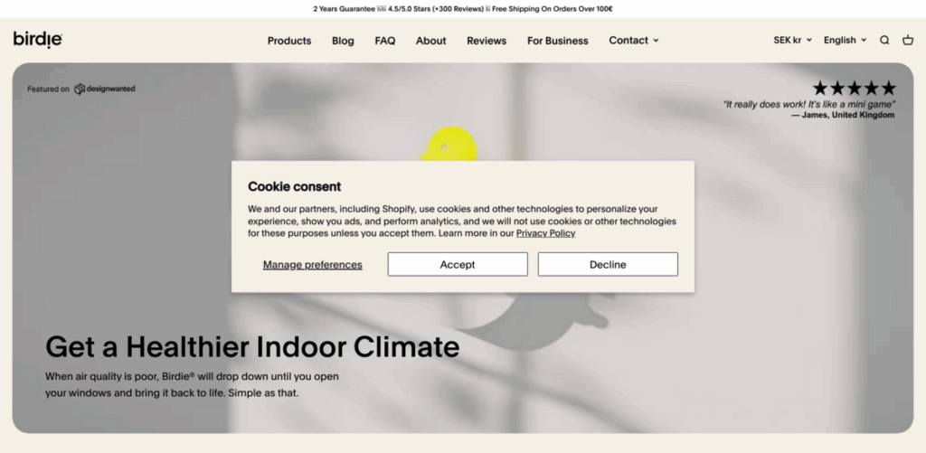 Birdie® Fresh Air Monitor™ - Improve Your Indoor Air Quality