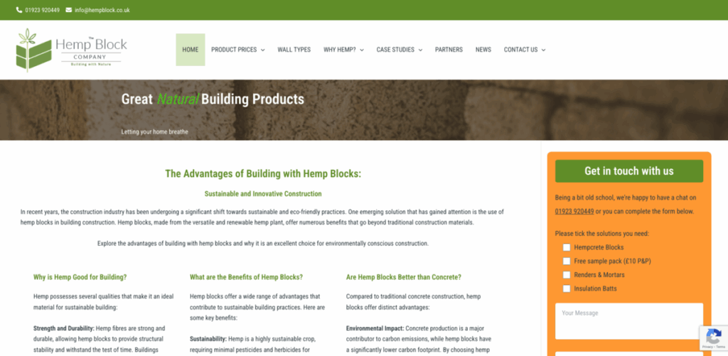 Discover Sustainable Building with The Hemp Block Company Ltd
